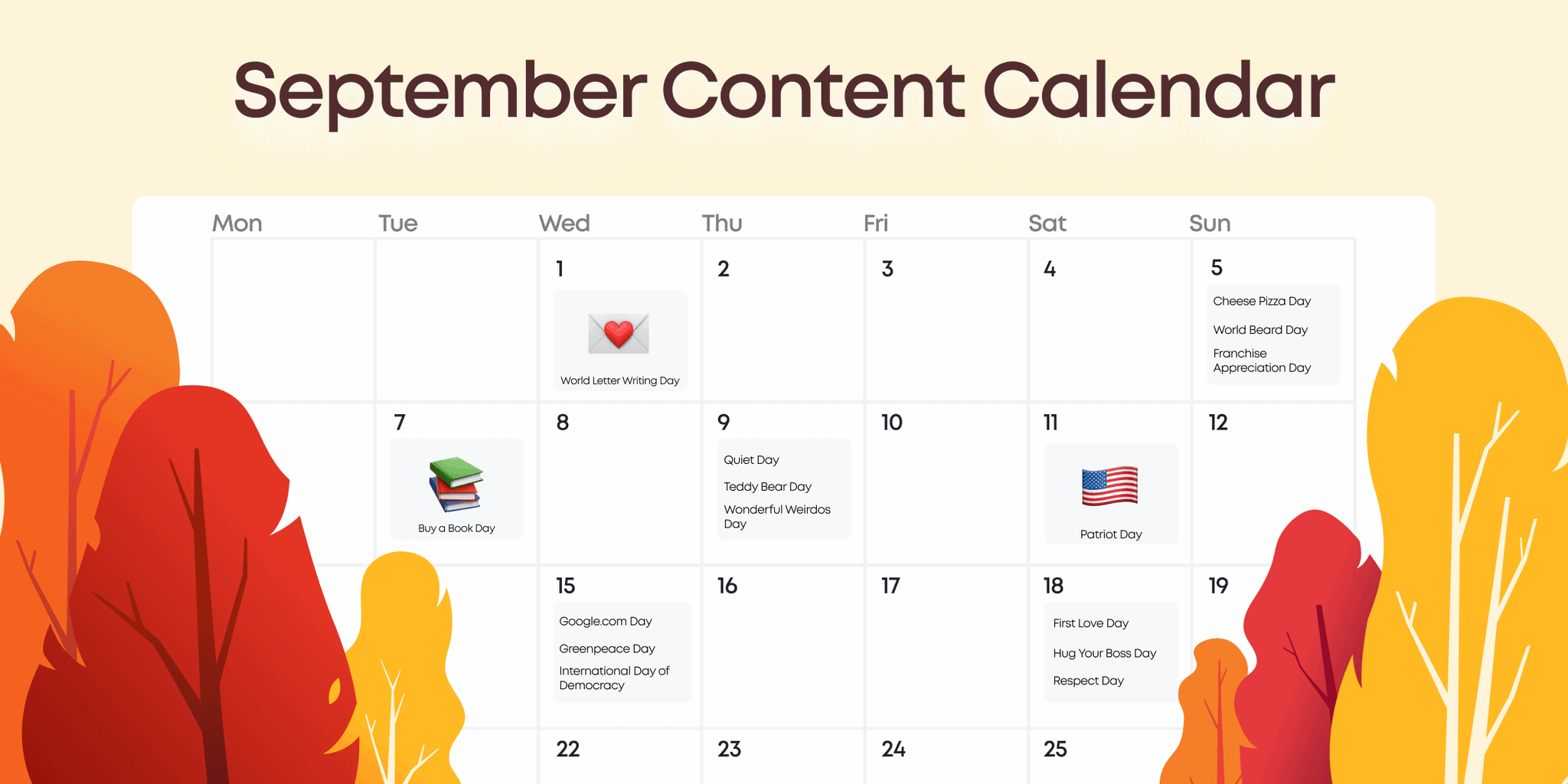 September Content Calendar, Ideas, and Tips: 30 Days of Productivity ...